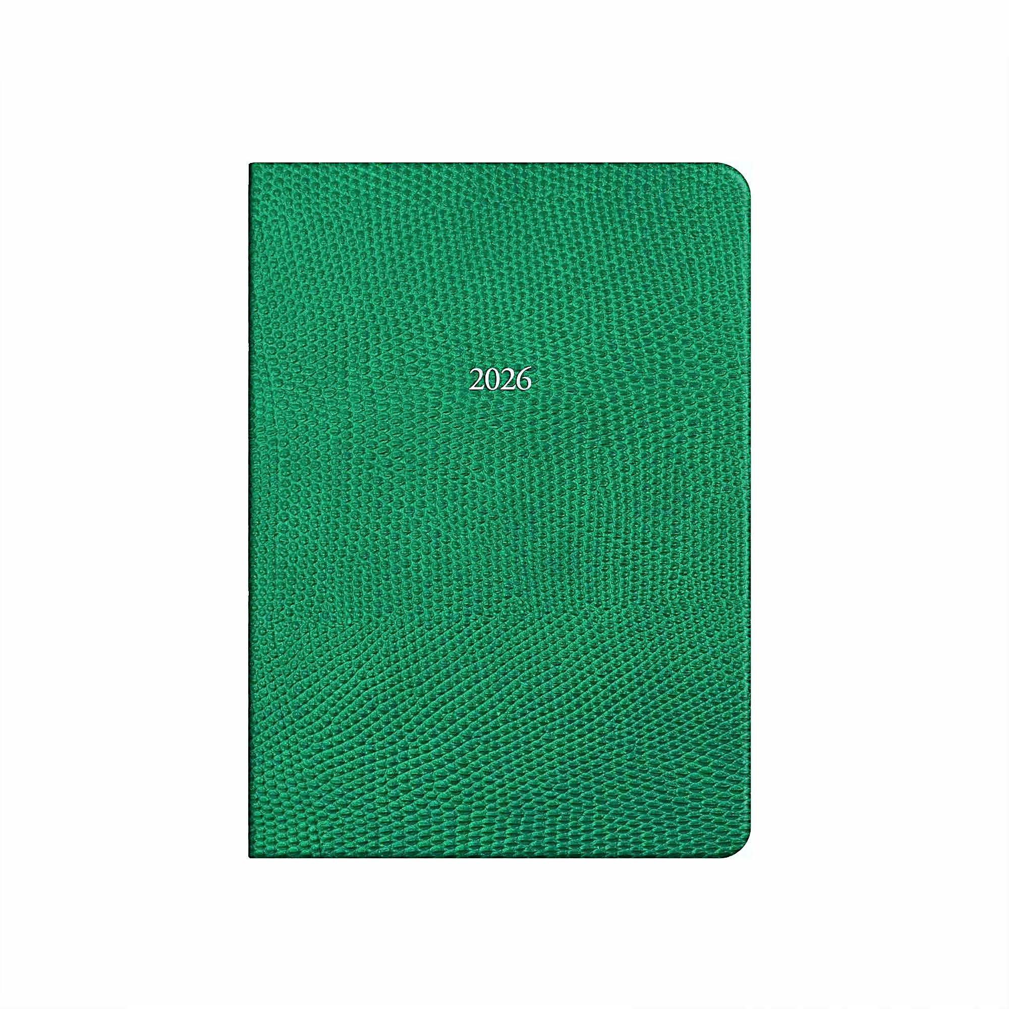 Midsize Belgravia Diary 2026 in Leaf Green Lizard – Organise-us