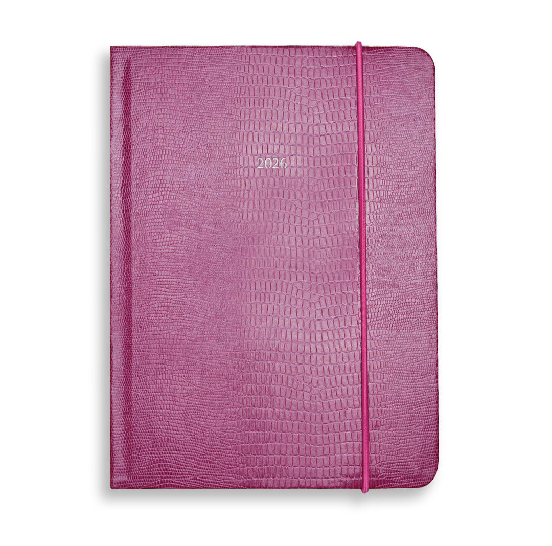 Midsize Belgravia Diary 2026 in Raspberry Shimmer Iguana - PRE ORDER F ...