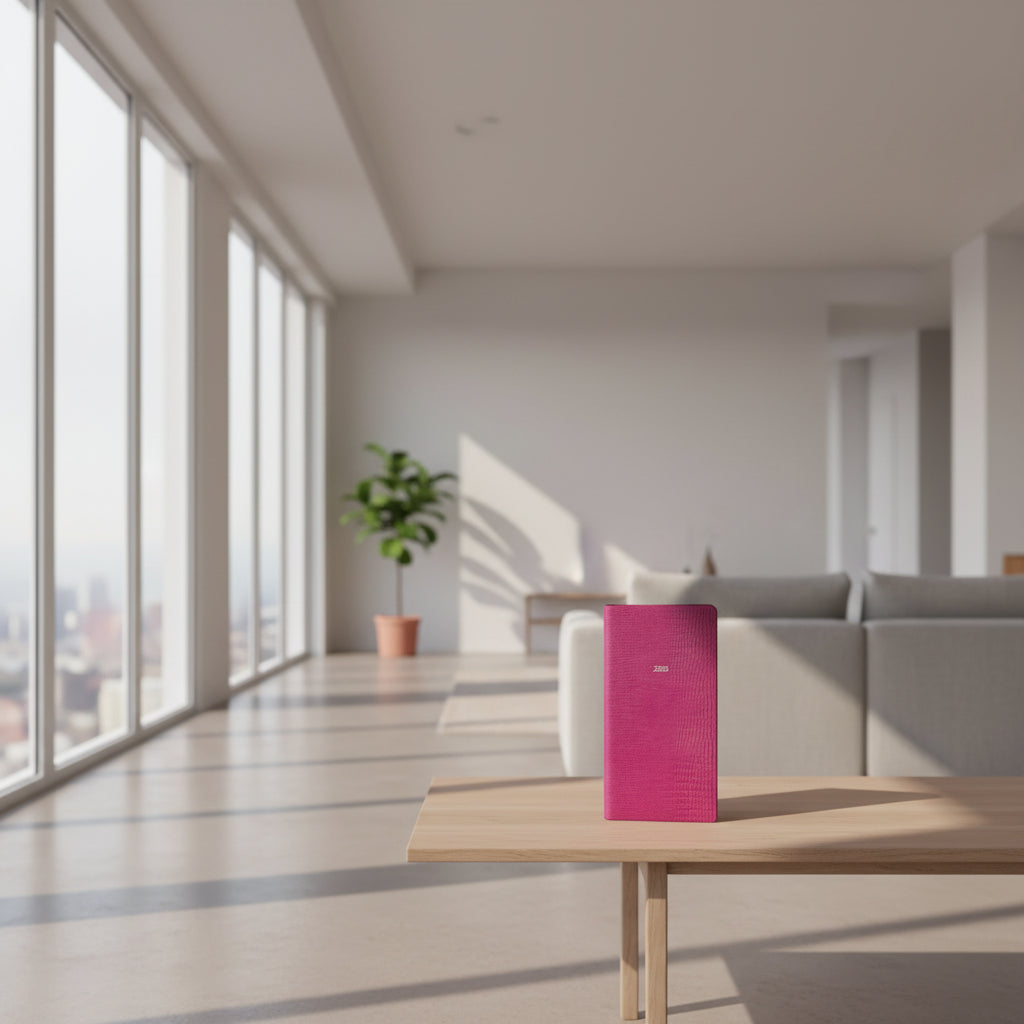 New Slim Pocket Belgravia Diary 2026 in Raspberry Shimmer Iguana ...